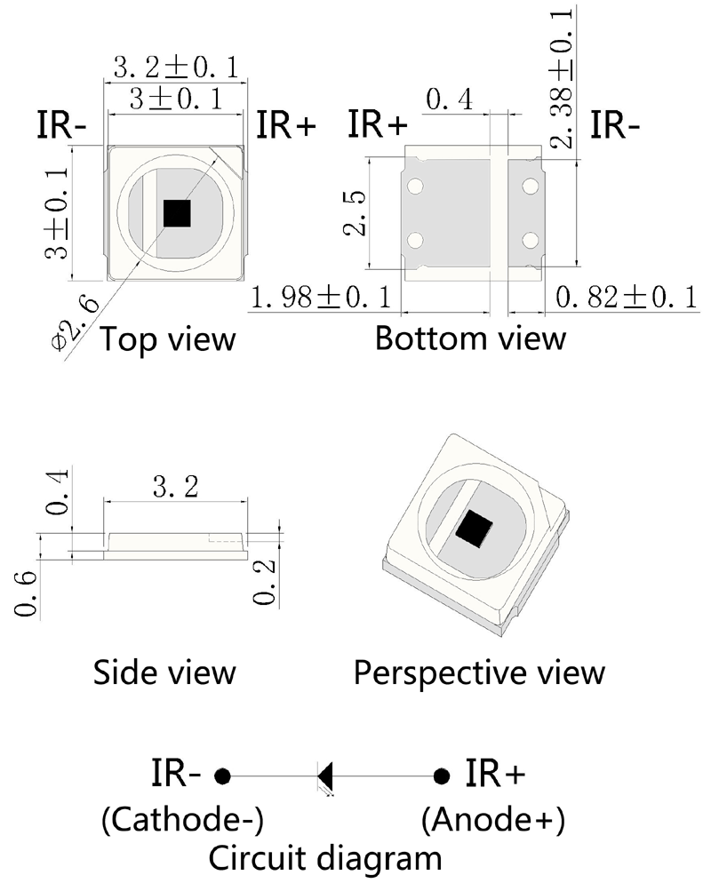 SMD3030 1W IR 810nm High Power LED