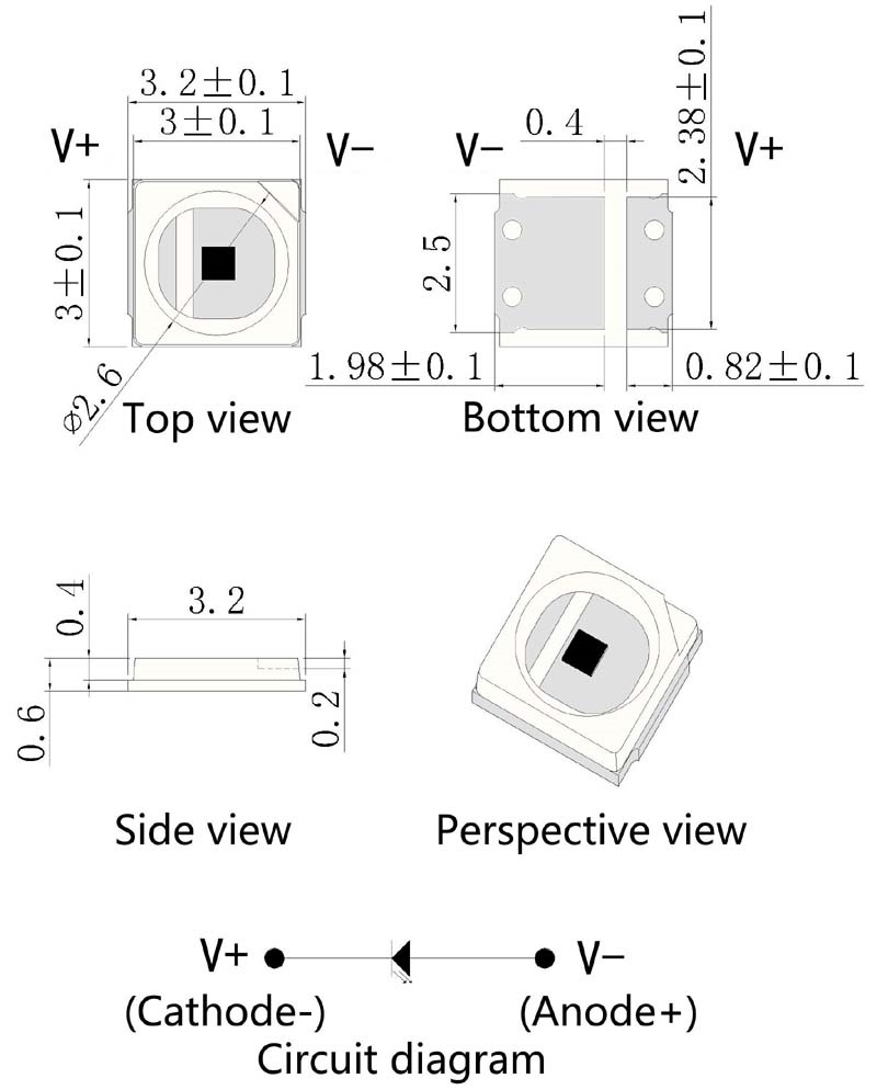 SMD3030 1W 410nm High Power LED - UV LED - Lumixtar